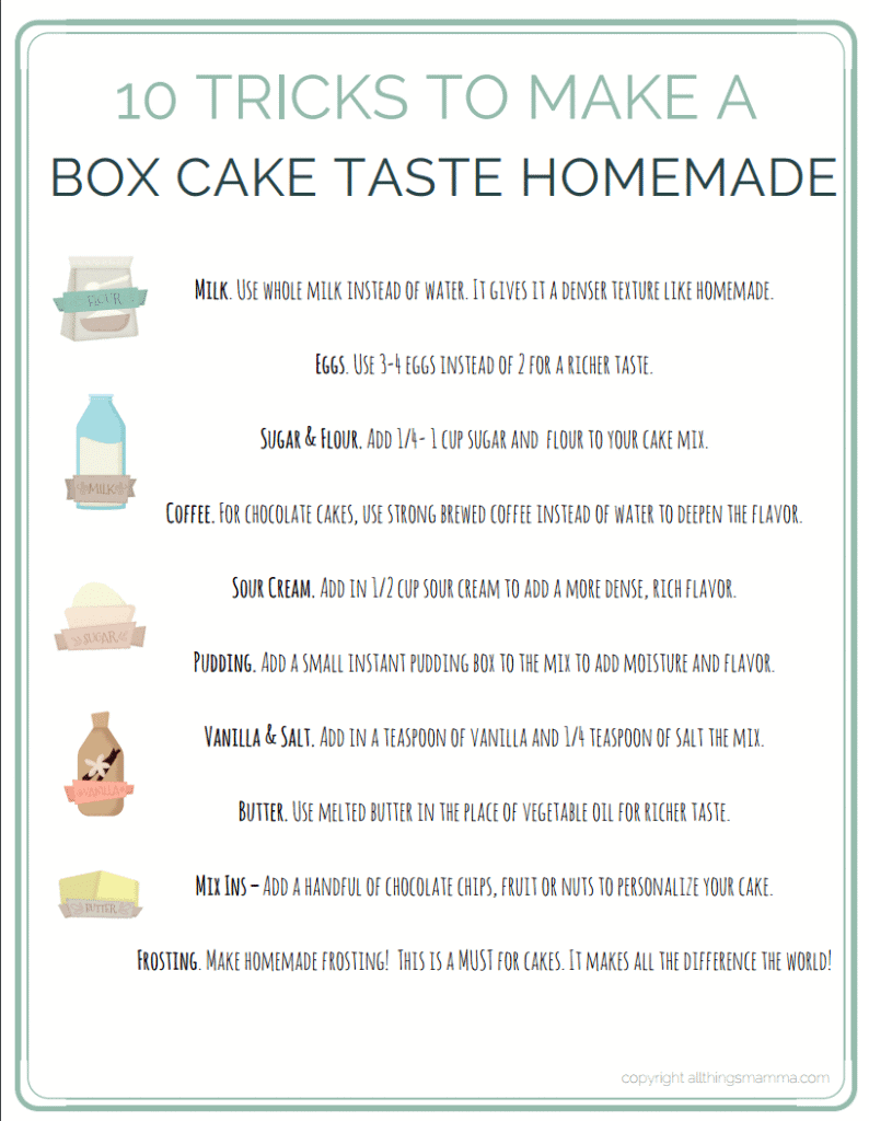10 Tricks To Make A Box Cake Mix Taste Homemade All Things Mamma
