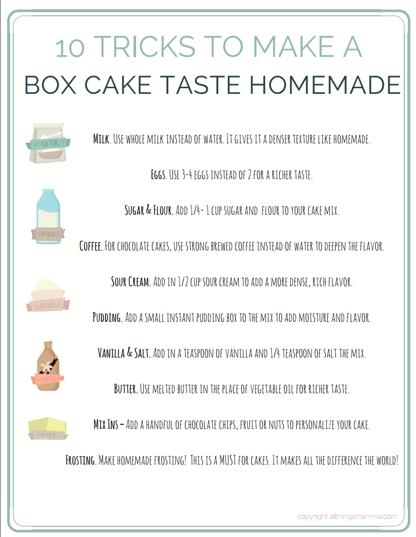 10 Tricks To Make A Box Cake Mix Taste Homemade All Things Mamma