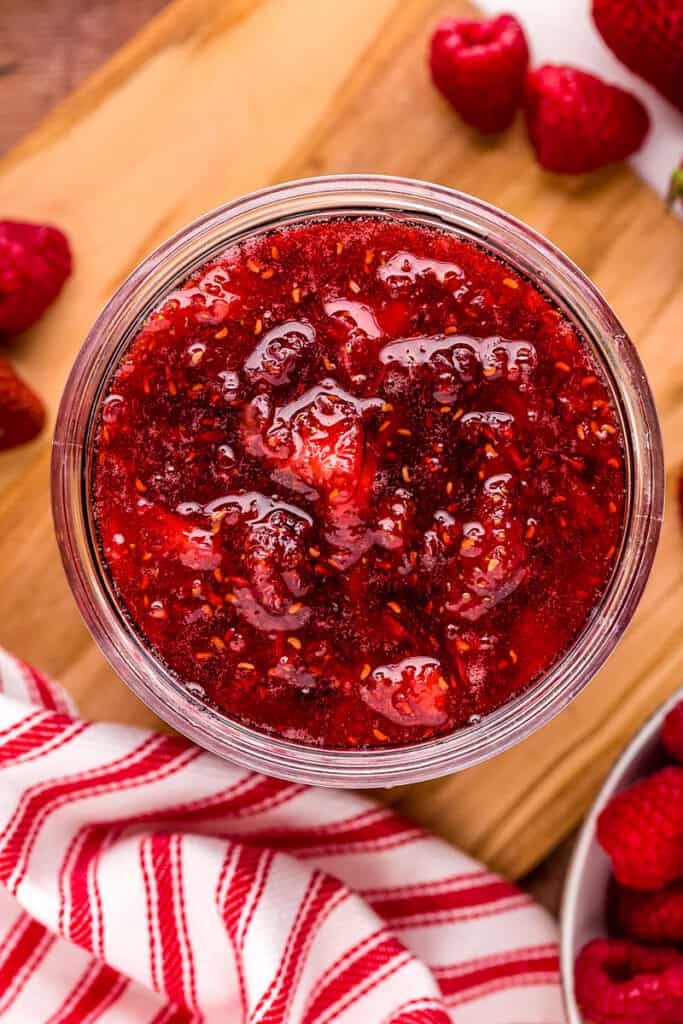 Easy Crockpot Strawberry Raspberry Jam - All Things Mamma