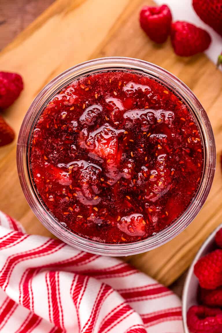 Easy Crockpot Strawberry Raspberry Jam - All Things Mamma