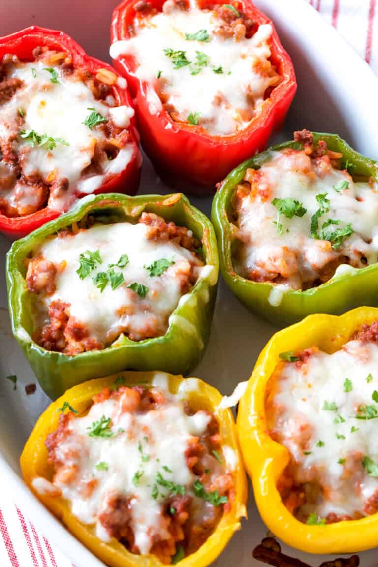 Classic Stuffed Peppers - Easiest Recipe! - All Things Mamma