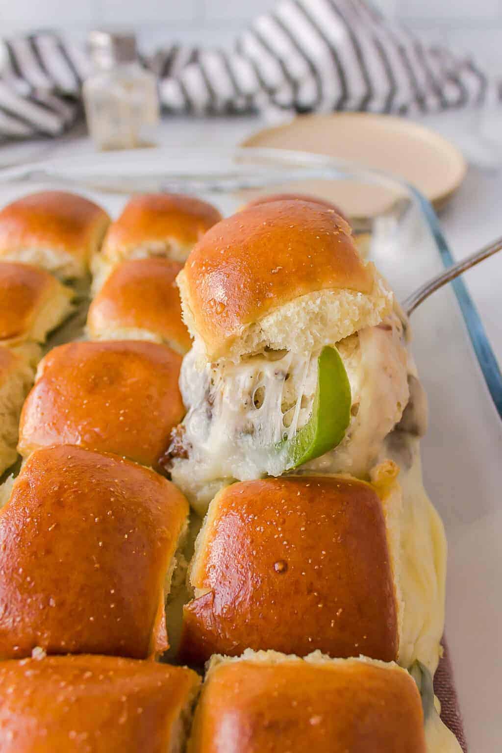 Easy Philly Cheesesteak Sliders Recipe | All Things Mamma