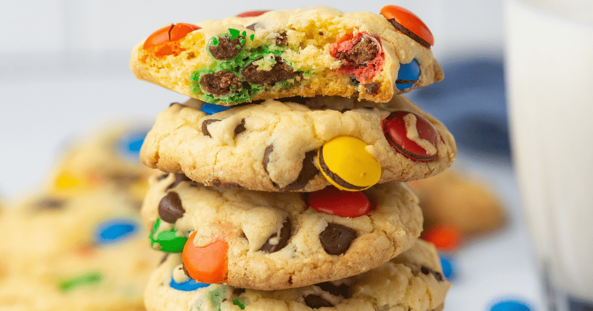 Easy Cake Mix M&M Cookies Recipe | All Things Mamma