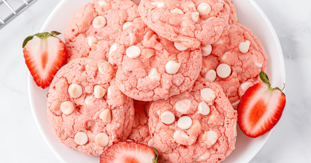 Easy Strawberry Cake Mix Cookies | All Things Mamma
