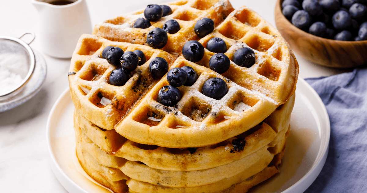 Fluffy + Crispy Blueberry Waffles - Great For Breakfast! | All Things Mamma