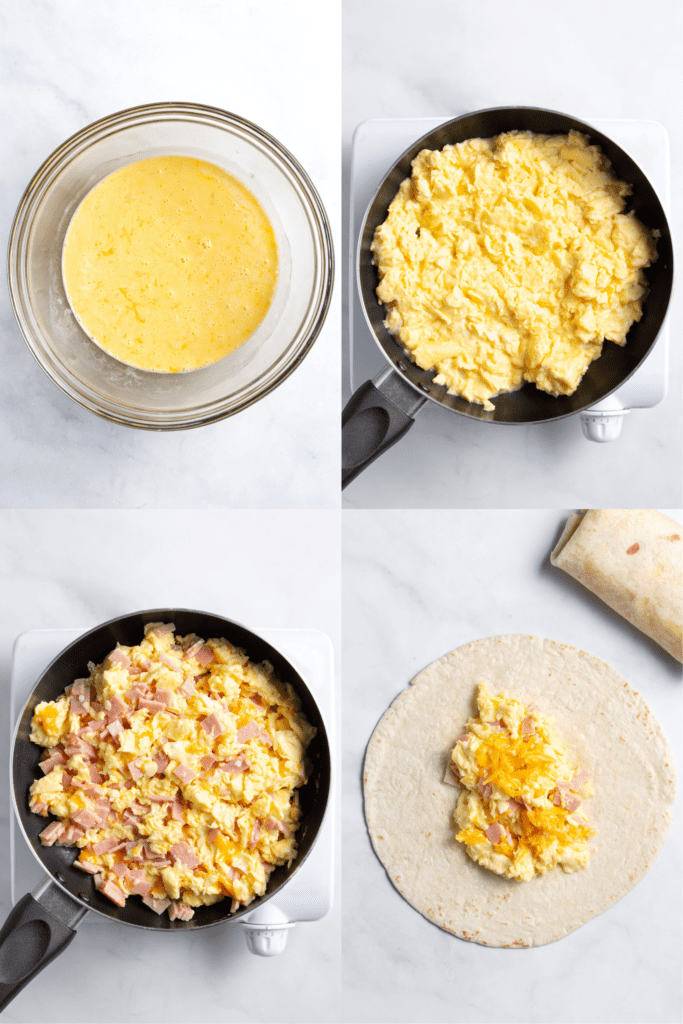 Easy Ham & Cheese Breakfast Burritos Recipe | All Things Mamma
