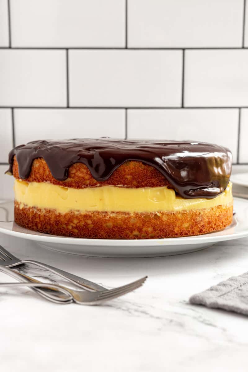 Boston Cream Pie (With Boxed Cake Mix!) | All Things Mamma