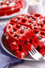 Fluffy Red Velvet Waffles Recipe | All Things Mamma