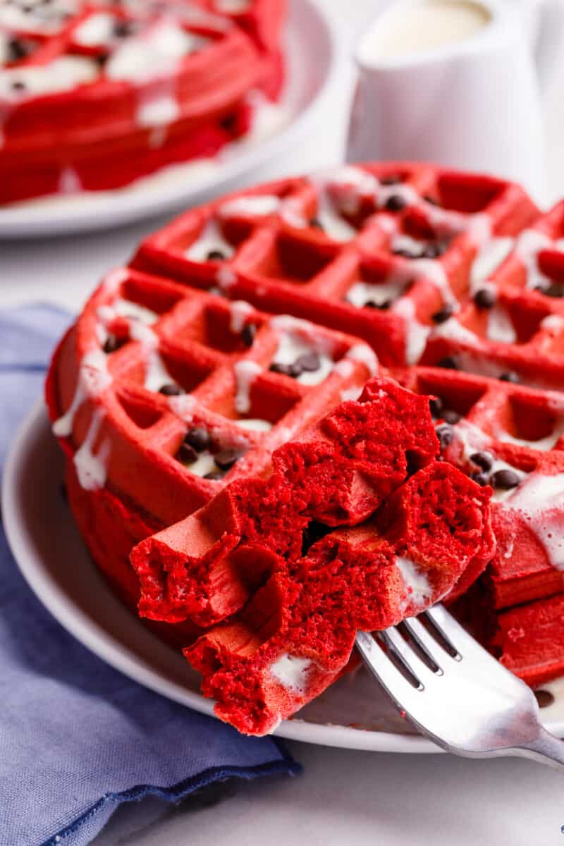 Fluffy Red Velvet Waffles Recipe | All Things Mamma
