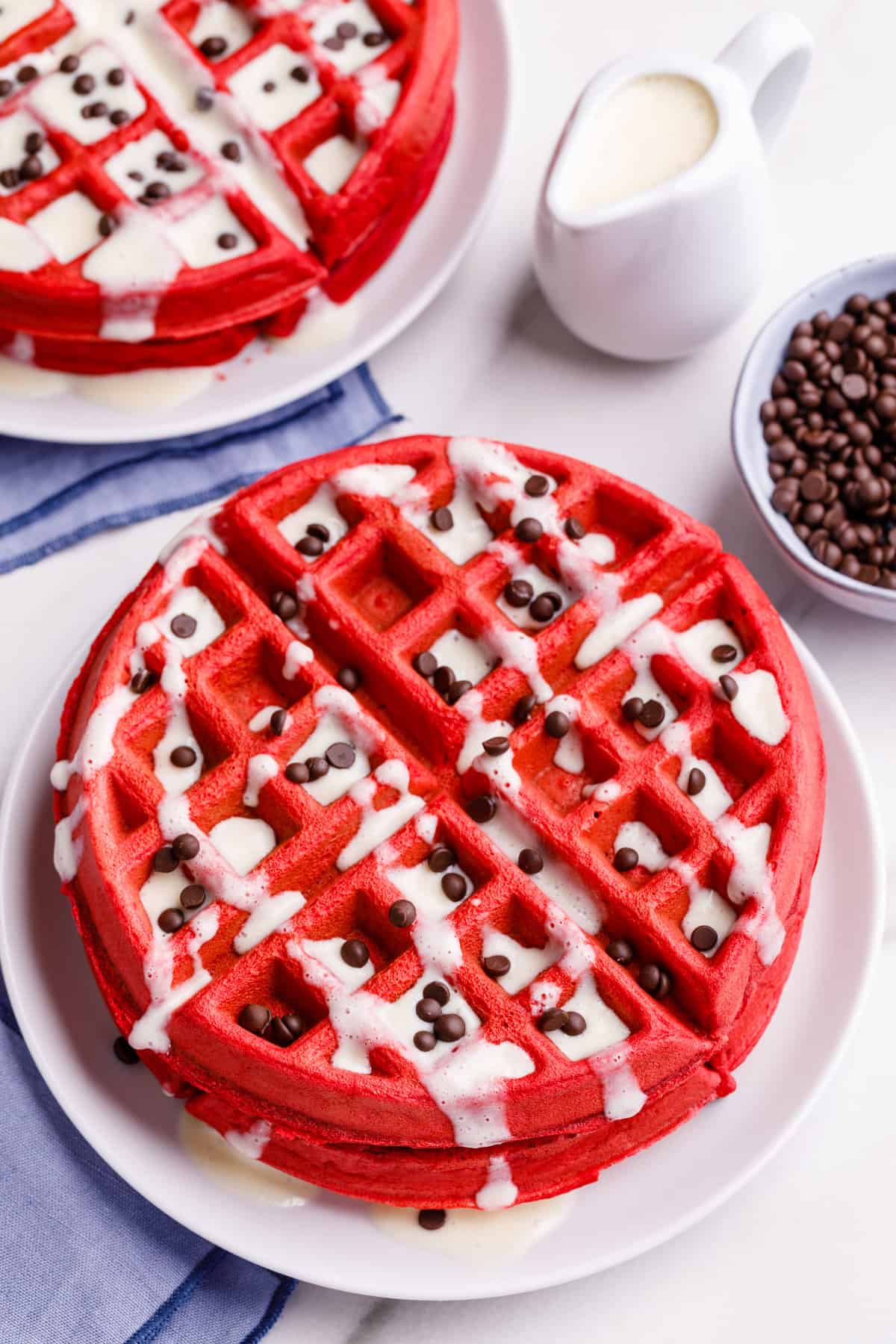 Fluffy Red Velvet Waffles Recipe | All Things Mamma