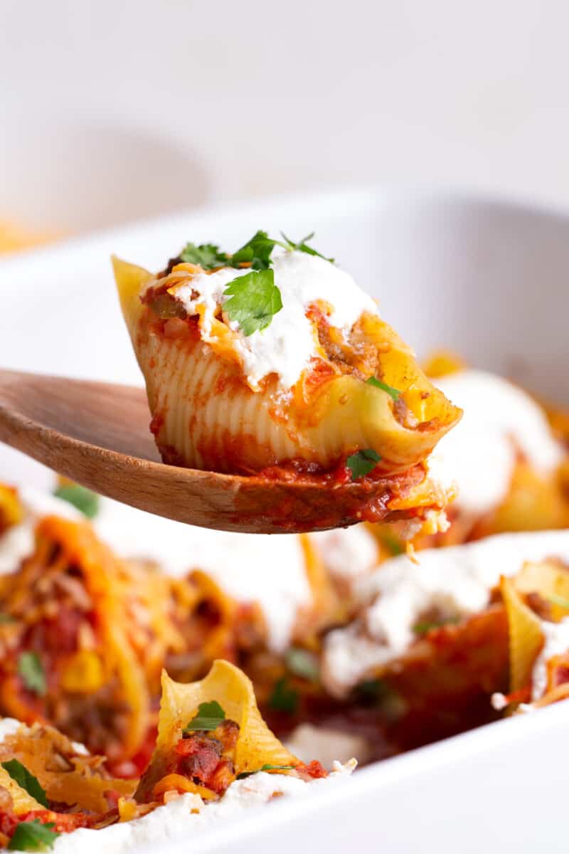 Tex-Mex Taco Stuffed Shells Recipe | All Things Mamma