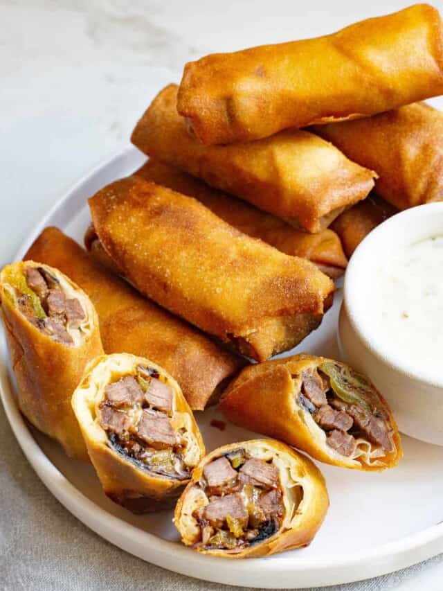 Crispy Philly Cheesesteak Egg Rolls Recipe | All Things Mamma