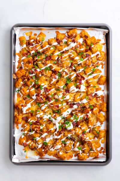Cheesy Loaded Tater Tots Recipe | All Things Mamma