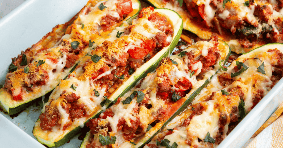 Cheesy Stuffed Zucchini Recipe | All Things Mamma
