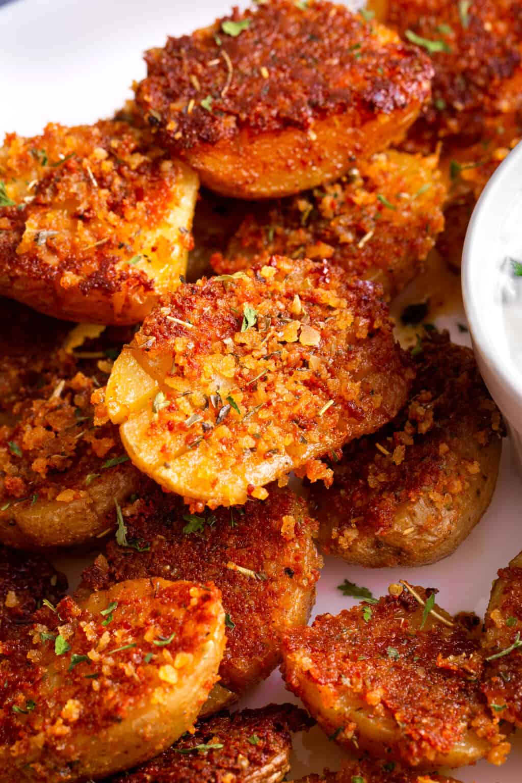 Baked Crispy Parmesan Potatoes | All Things Mamma