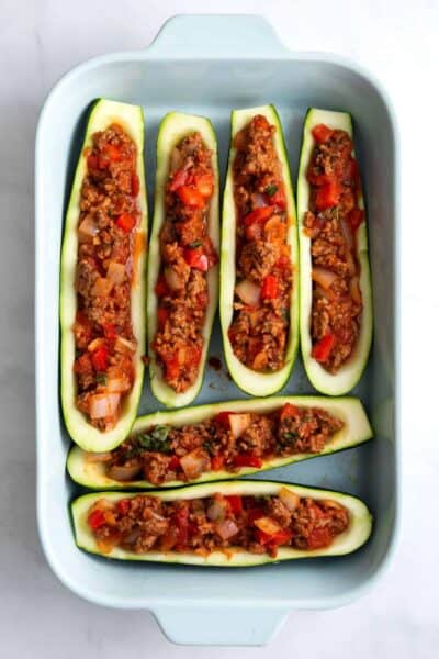 Cheesy Stuffed Zucchini Recipe | All Things Mamma