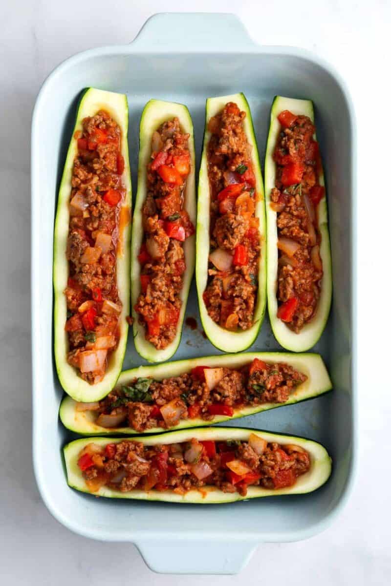 Cheesy Stuffed Zucchini Recipe | All Things Mamma