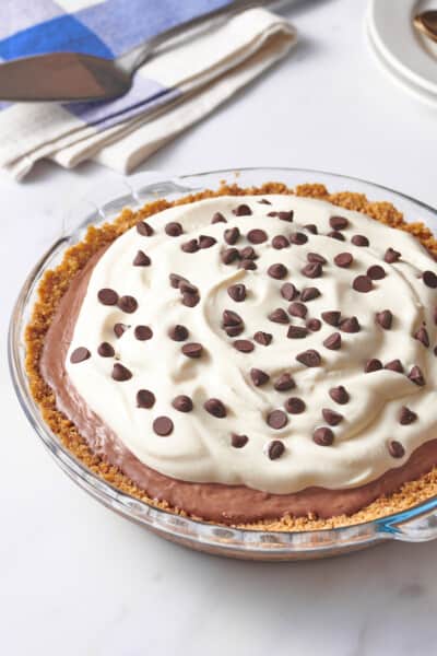 Chocolate Pudding Pie with Graham Cracker Crust | All Things Mamma