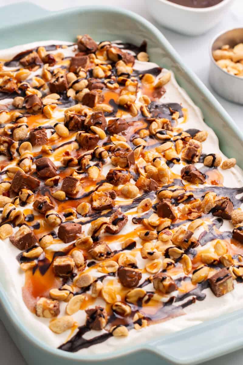 The Best Snickers Cake - All Things Mamma