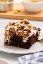 The Best Snickers Cake - All Things Mamma