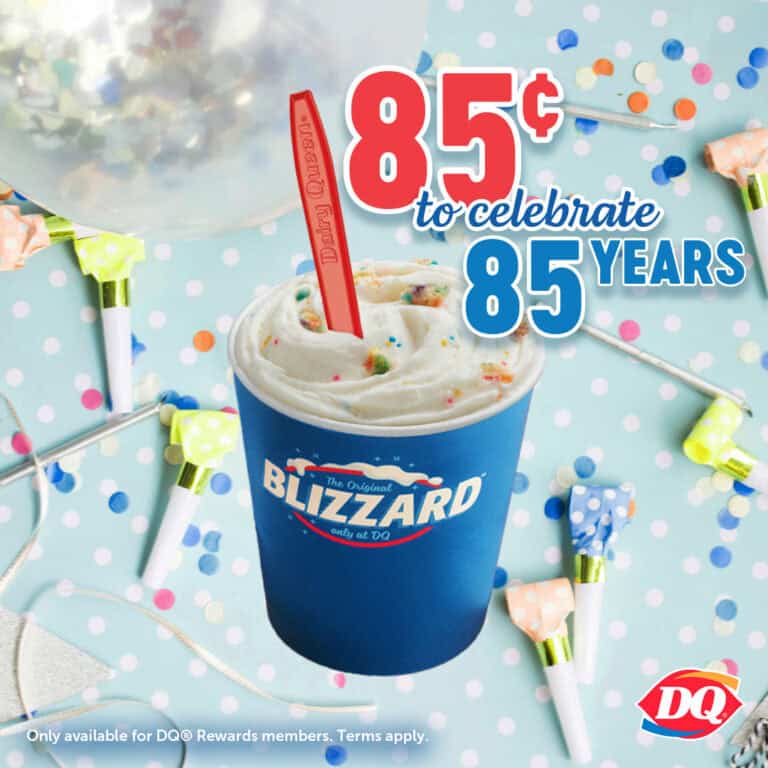 Sweet Celebration: Dairy Queen Offers 85-Cent Blizzards for 85th ...
