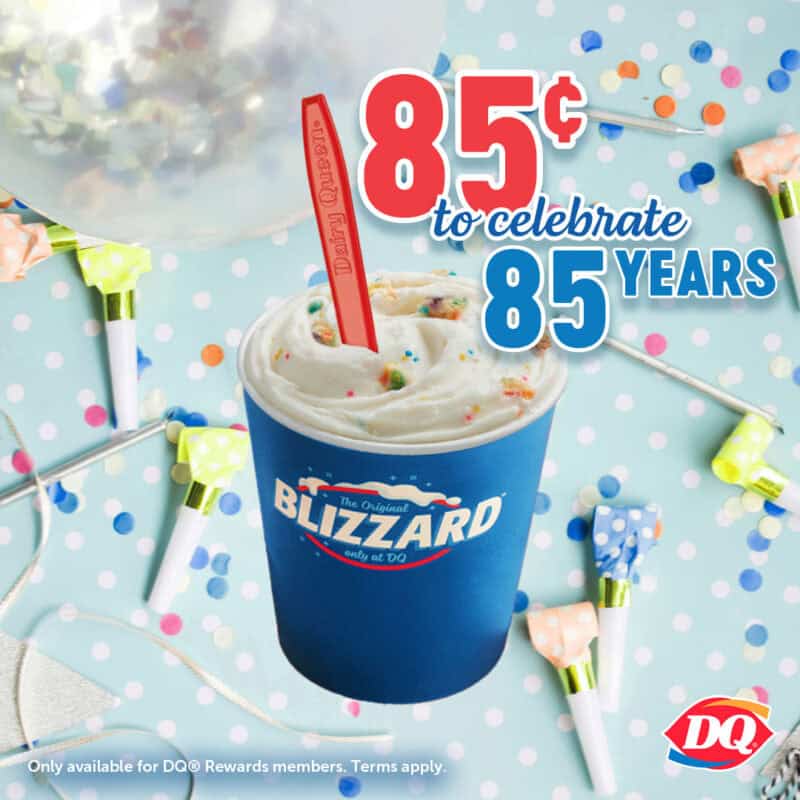 Sweet Celebration: Dairy Queen Offers 85-Cent Blizzards for 85th ...